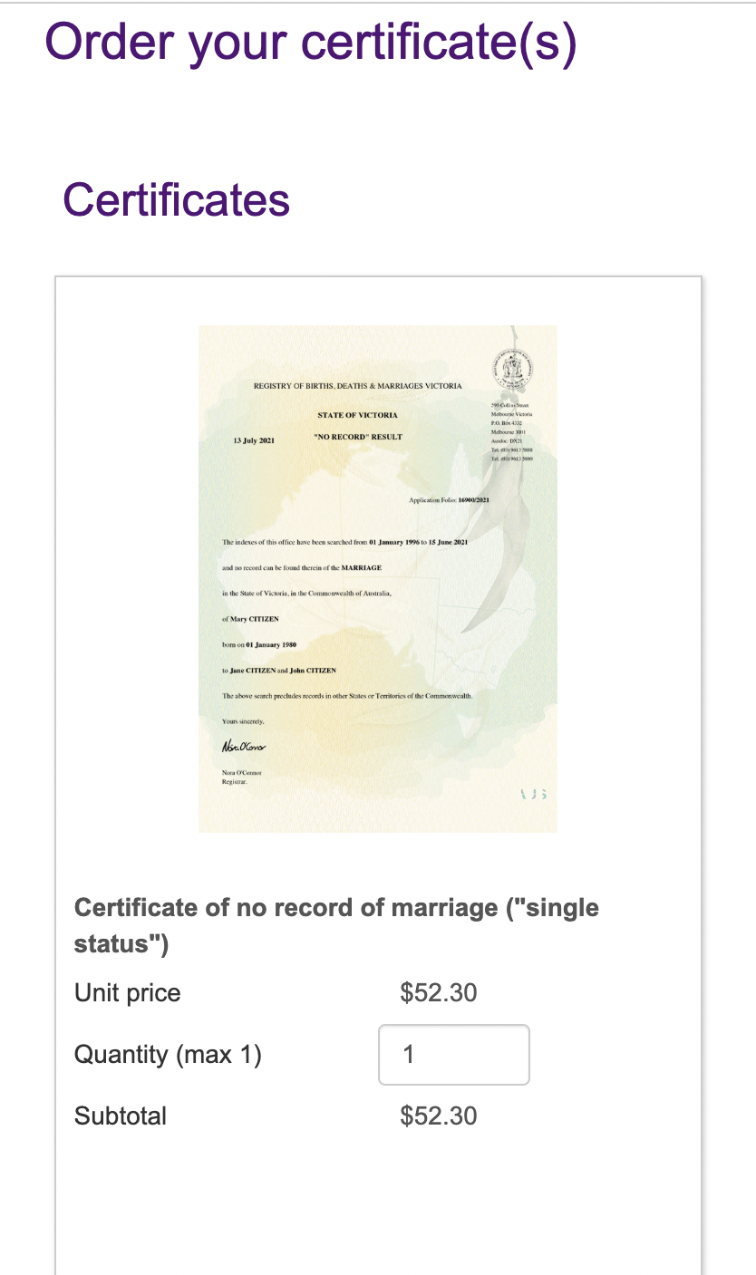 How to Get Single Status Certificate from Victoria, Australia - Wedding ...